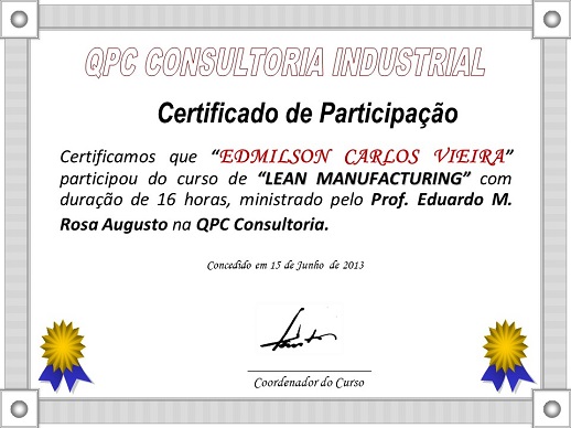 QPC Consultoria - CURSO DE LEAN MANUFACTURING